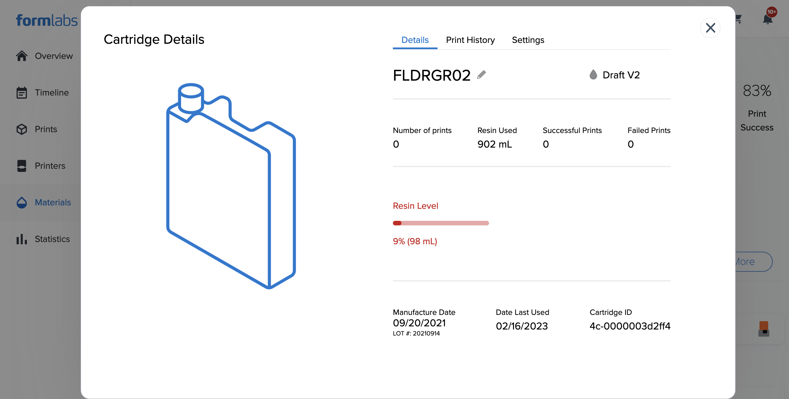Managing materials with Dashboard